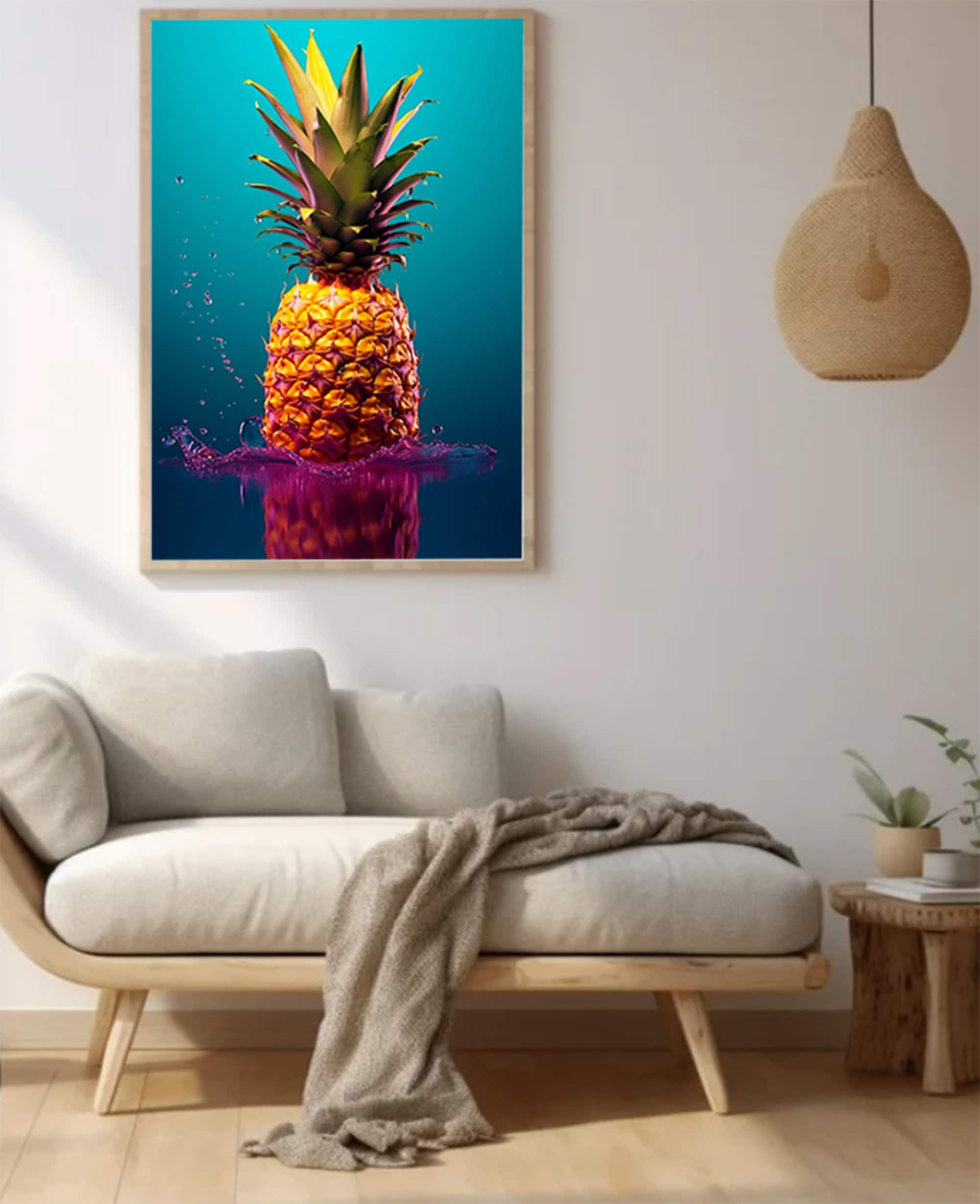 Pineapple Print, Tropical Wall Art, Pineapple Poster, Kitchen Wall ...