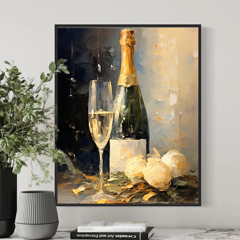 Champagne Print - Etsy