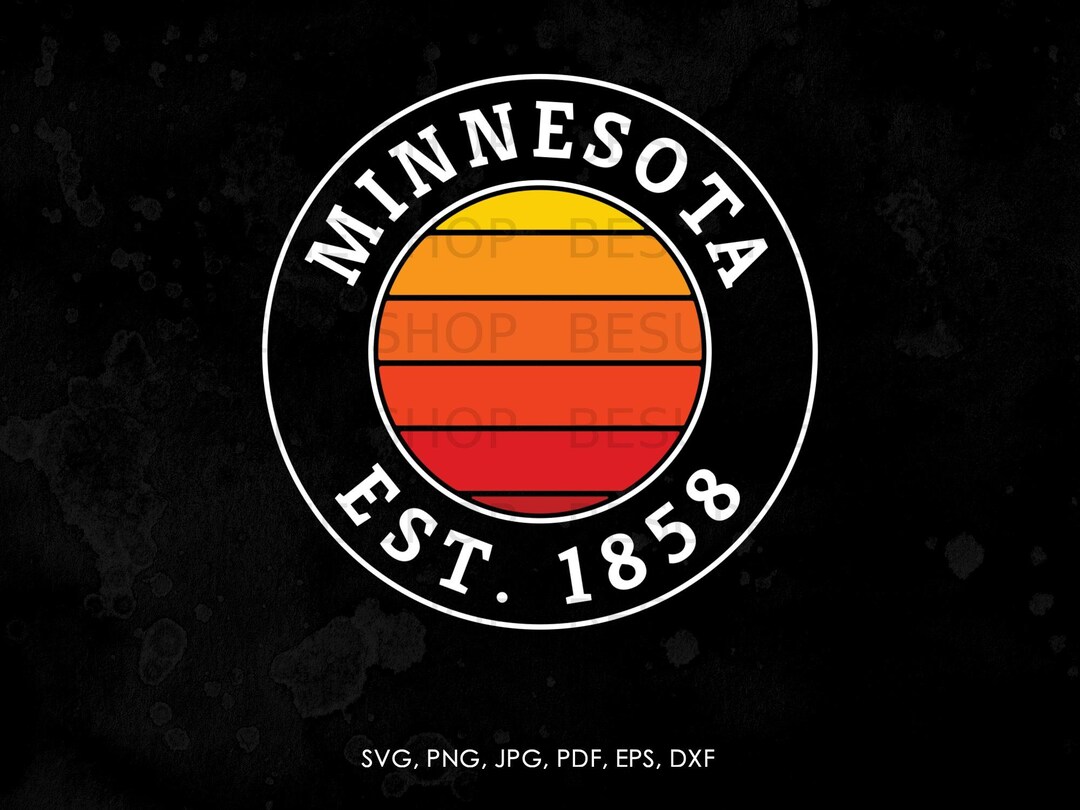 Minnesota Svg, Minnesota State Svg | Retro Sunset, United States Png ...