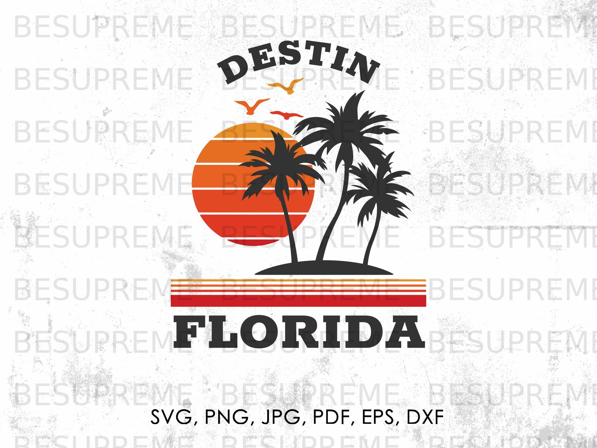 Destin Florida Svg, Png, Jpg, Pdf, Eps, Dxf | Beach Svg, Vector, Cricut ...