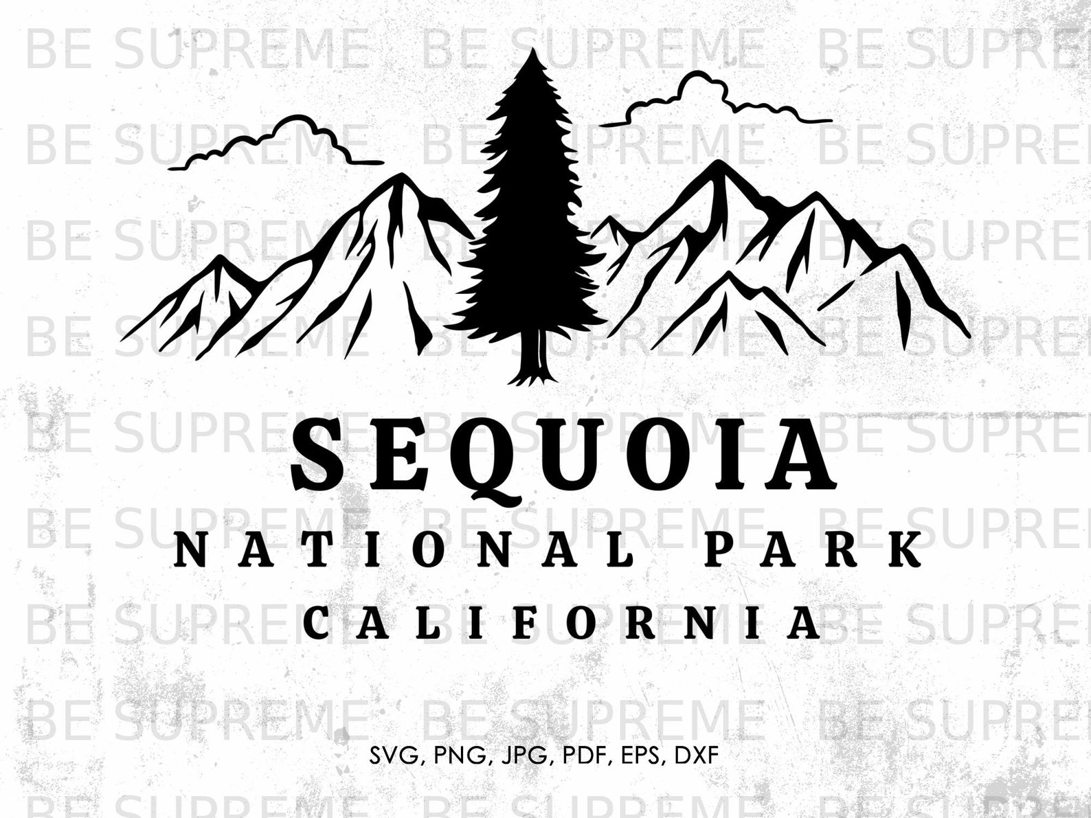 Sequoia California Svg, National Park Svg, Png, Jpg, Pdf, Eps, Dxf ...
