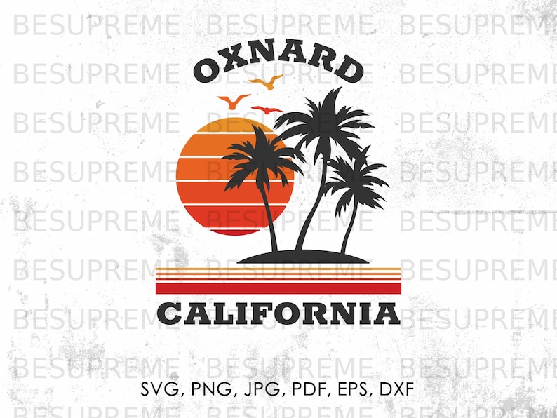 Oxnard California Svg, Png, Jpg, Pdf, Eps, Dxf | Beach Svg, Vector ...