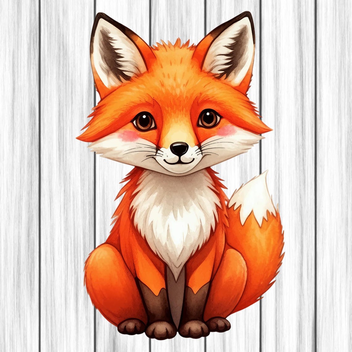 Fox Animal Clipart, Nursery Art, Animal Clipart, Cute Watercolor Animal ...