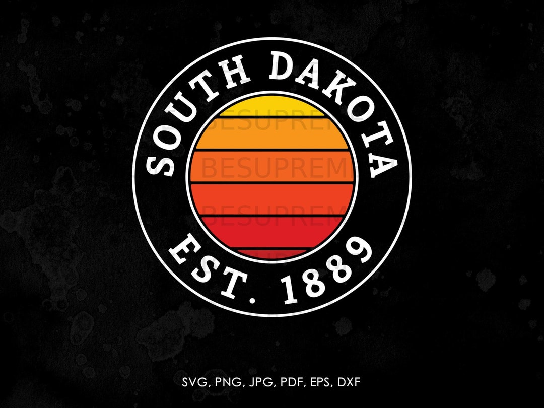 South Dakota Svg, South Dakota State Svg | Retro Sunset, United States ...