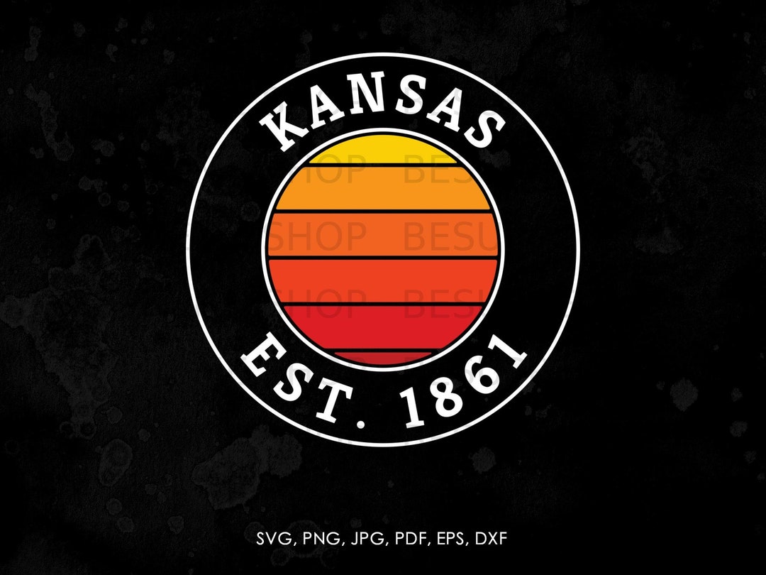 Kansas Svg, Kansas State Svg | Retro Sunset, United States Png, Pdf ...