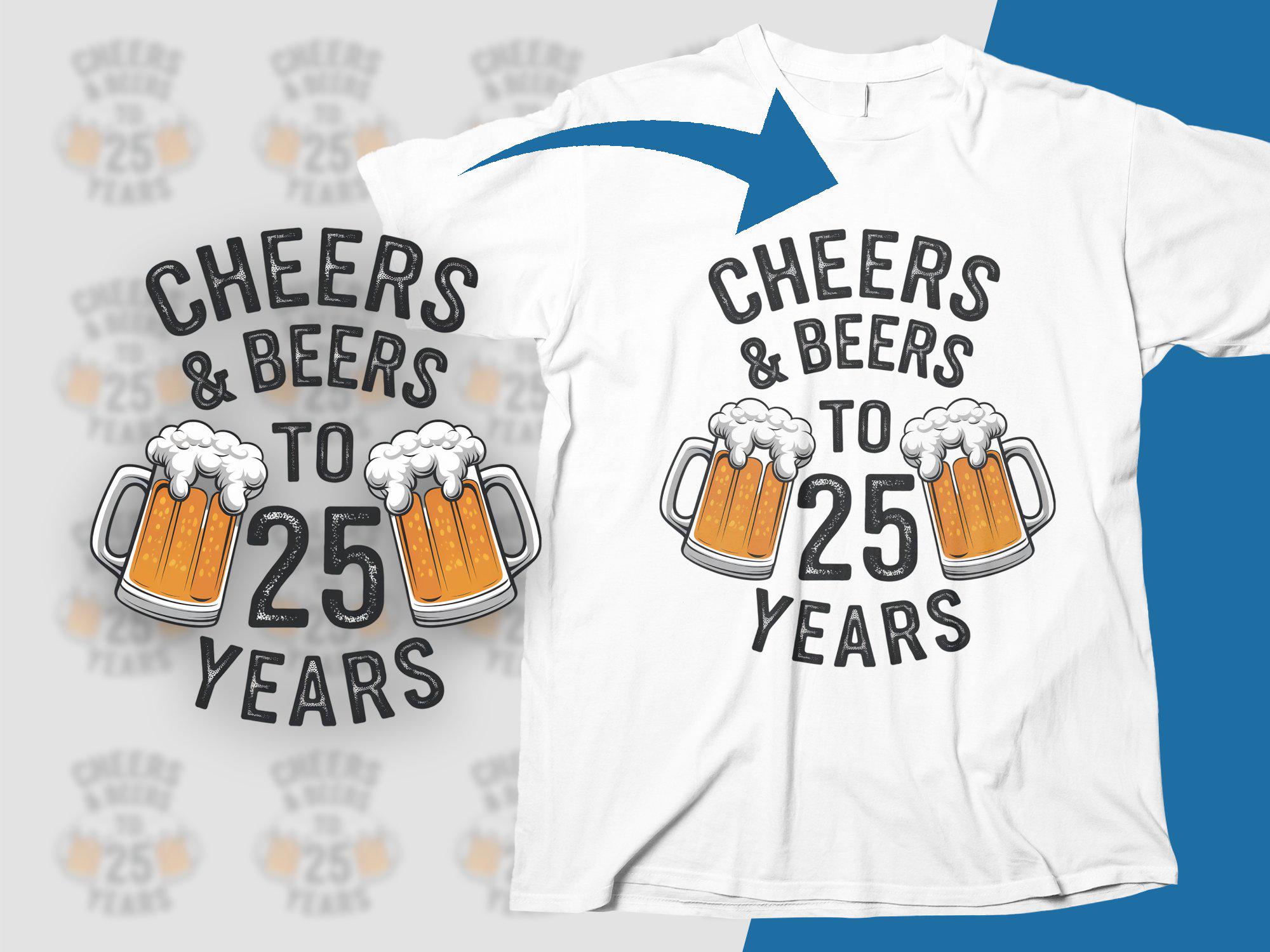 Cheers and Beers to 25 Years Png Clipart Birthday Celebration Digital ...