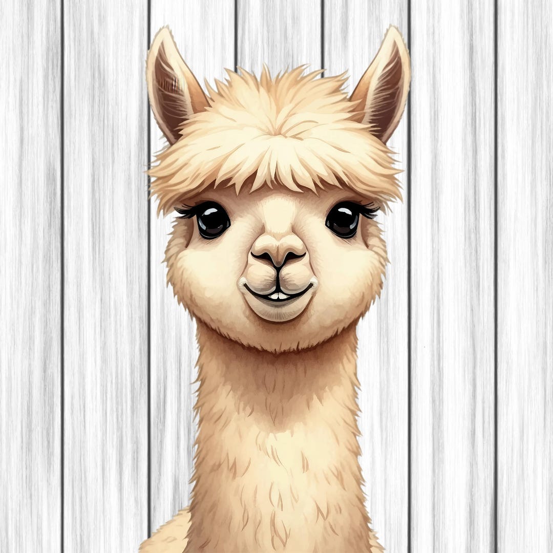 Alpaca Animal Clipart, Nursery Art, Animal Clipart, Cute Watercolor ...