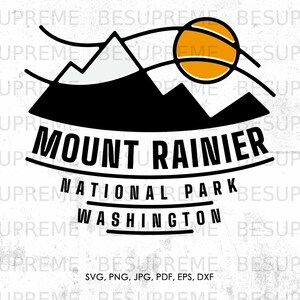 Mount Rainier National Park Svg, Mount Rainier Washington Svg, Png, Jpg ...
