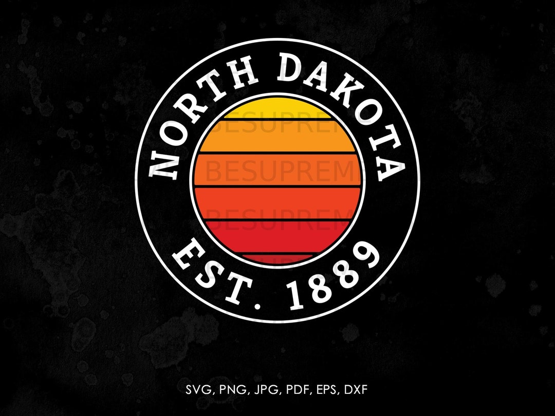 North Dakota Svg, North Dakota State Svg | Retro Sunset, United States ...