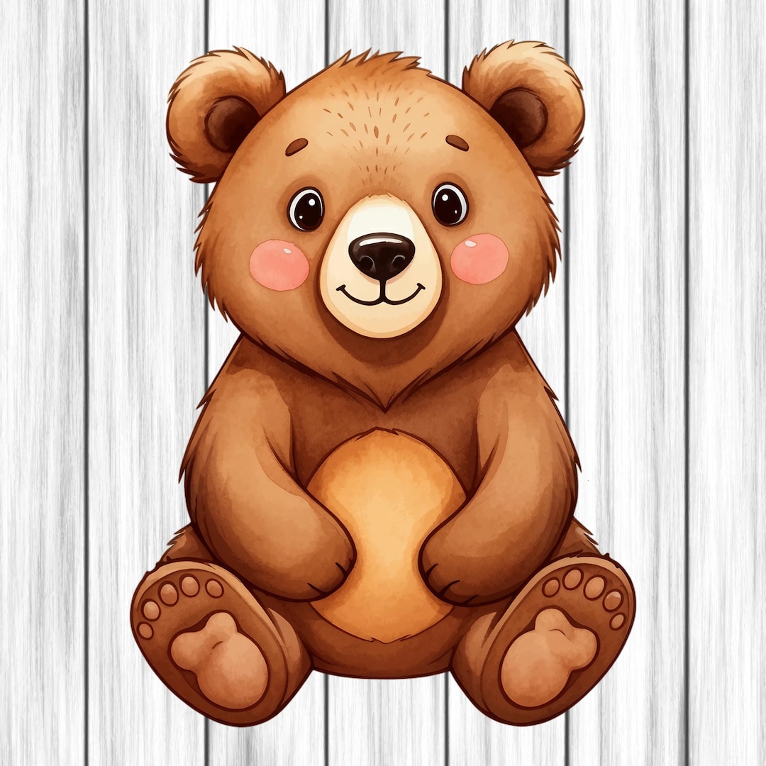 Bear Animal Clipart, Nursery Art, Animal Clipart, Cute Watercolor ...