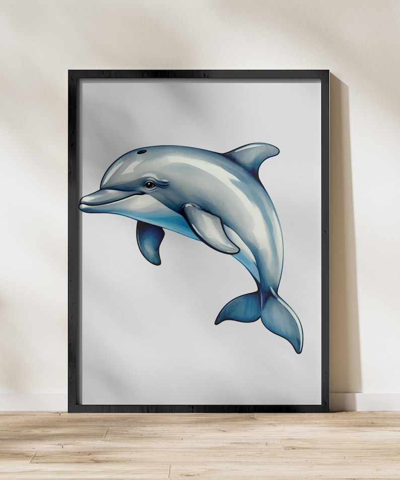 Dolphin Animal Clipart, Nursery Art, Animal Clipart, Cute Watercolor ...