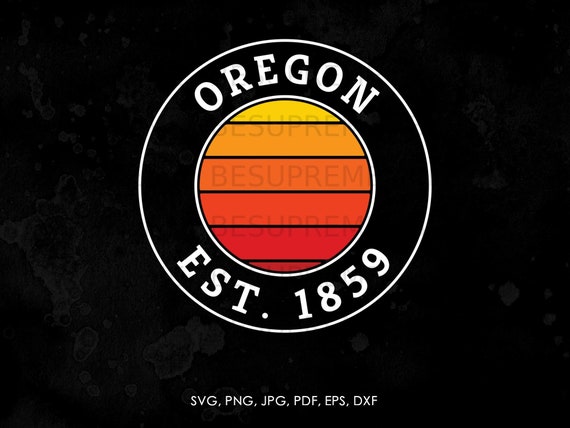 Oregon Svg Oregon State Svg Retro Sunset United States | Etsy