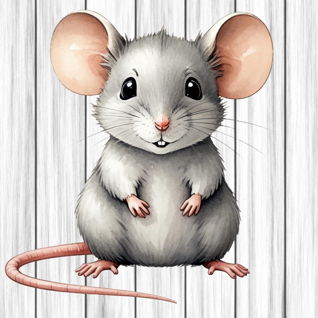 Mouse Animal Clipart, Nursery Art, Animal Clipart, Cute Watercolor ...
