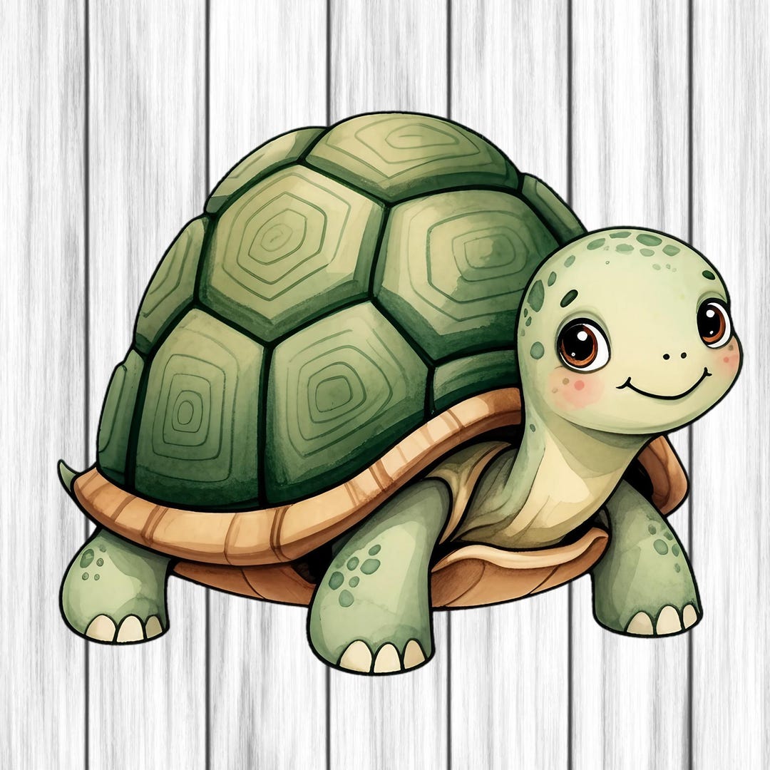 Turtle Animal Clipart, Nursery Art, Animal Clipart, Cute Watercolor ...