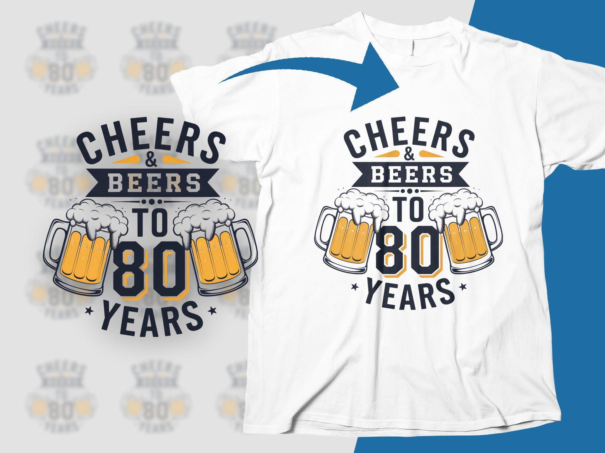 Cheers and Beers to 80 Years PNG Clipart Birthday Celebration Beer Mug ...