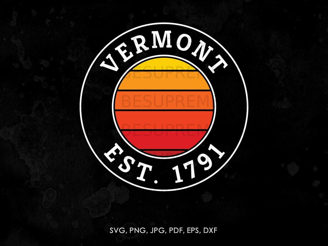 Vermont Svg, Vermont State Svg | Retro Sunset, United States Png, Pdf ...