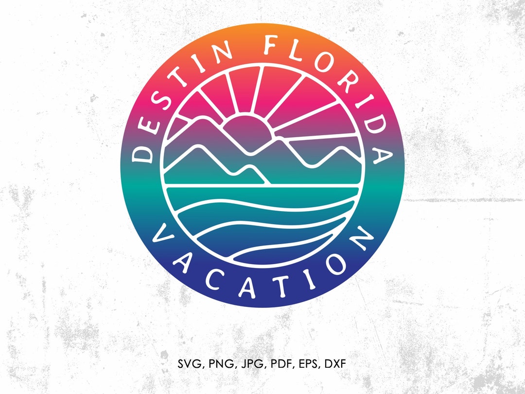 Destin Florida Vacation Svg, Spring Break, Beach Png, Eps, Vector ...