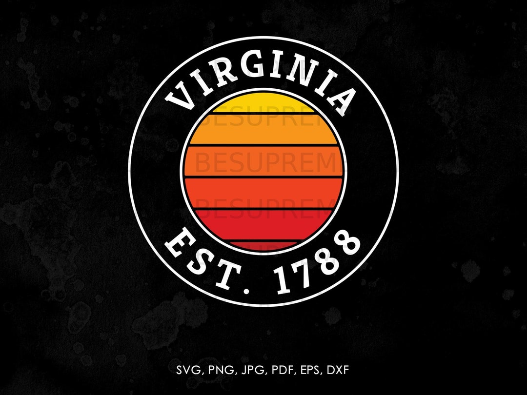 Virginia Svg, Virginia State Svg | Retro Sunset, United States Png, Pdf ...