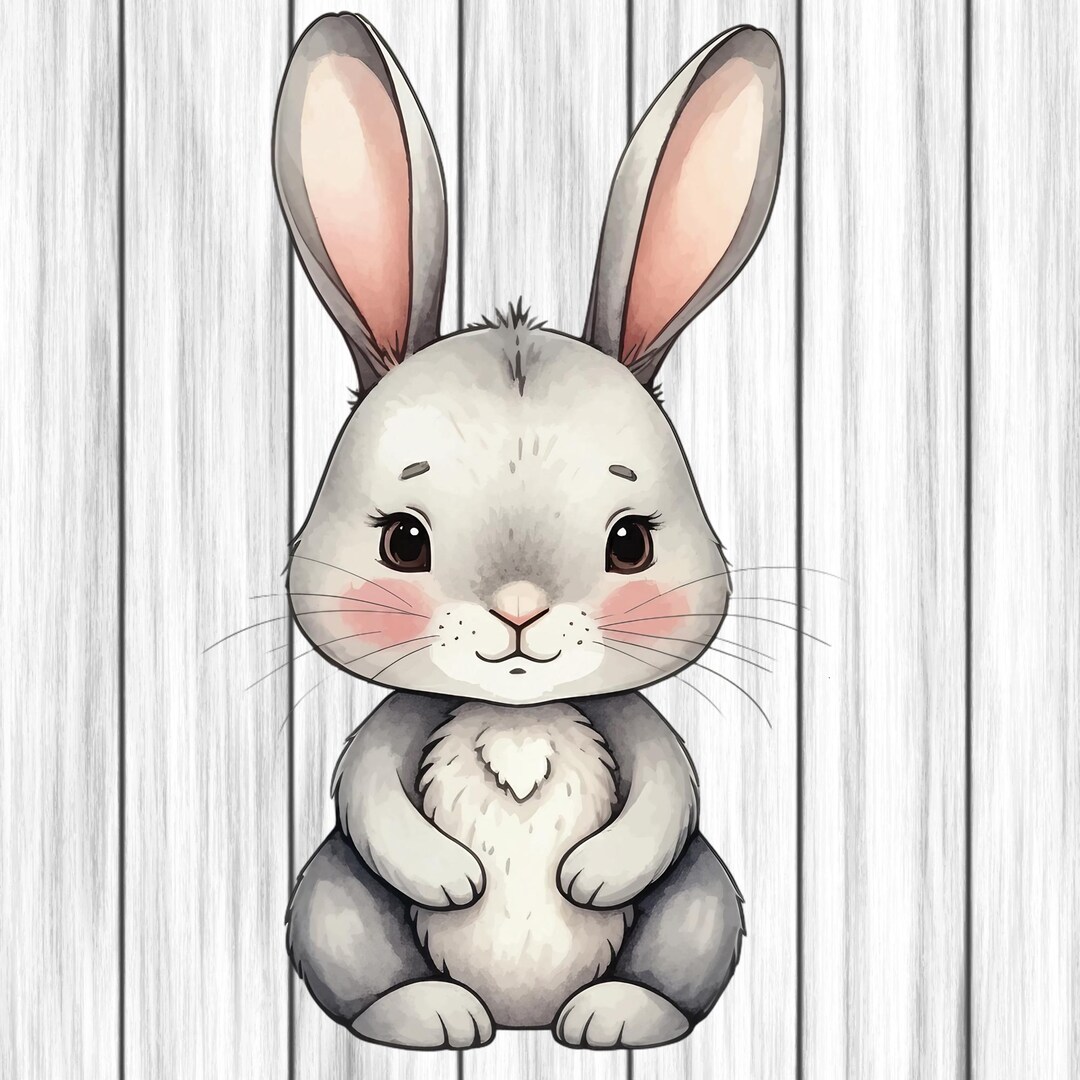 Bunny Animal Clipart, Nursery Art, Animal Clipart, Cute Watercolor ...