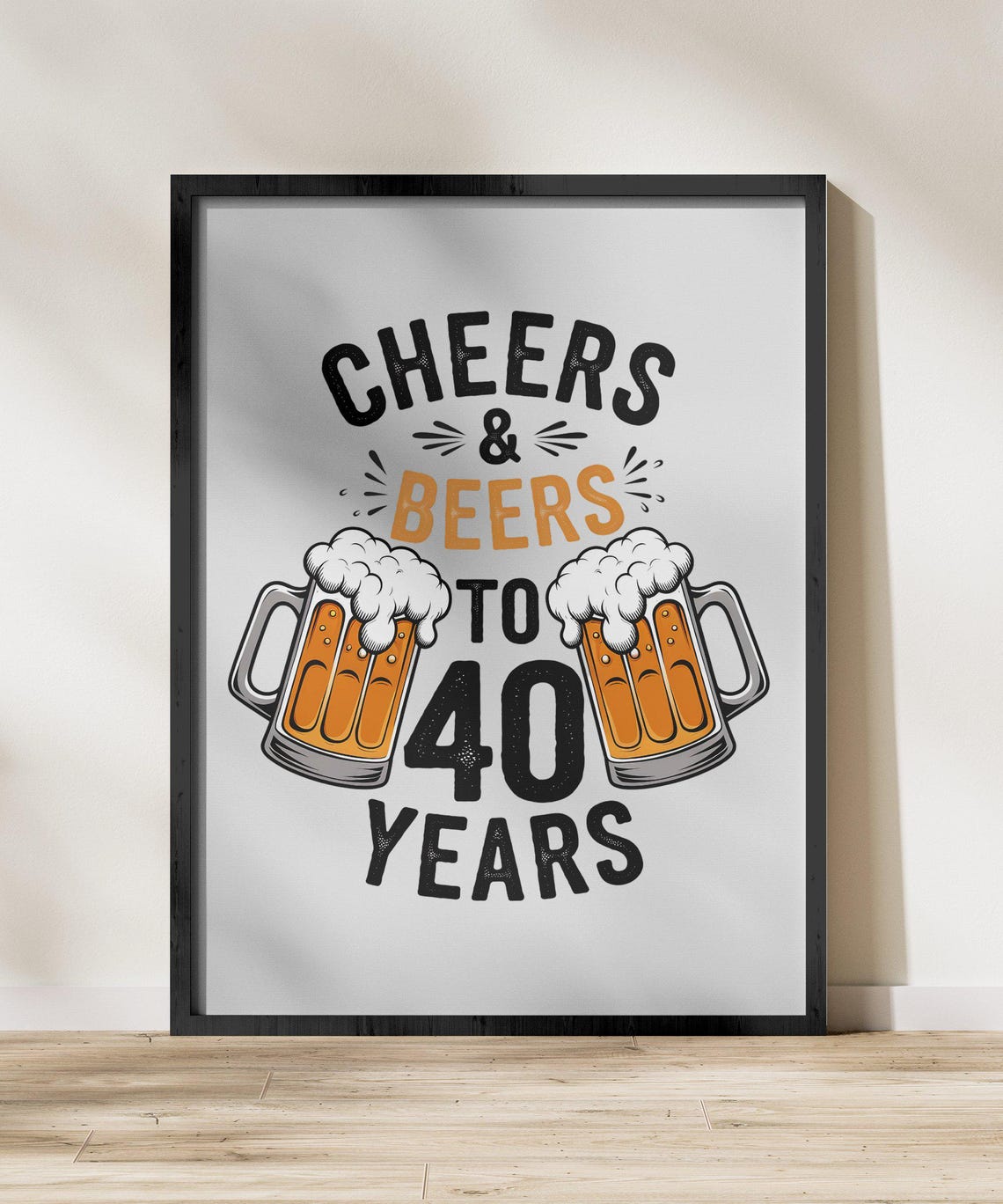 Cheers and Beers to 40 Years Png Clipart Birthday Celebration Digital ...