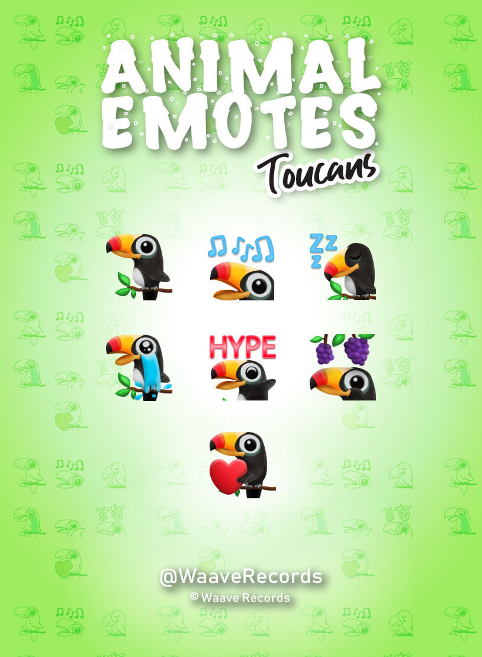 Animal Emotes - Twitch Emotes - Toucans - Etsy