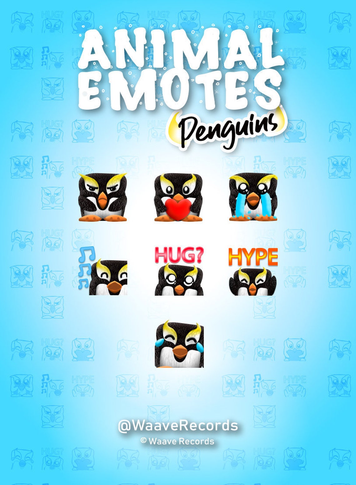 Animal Emotes - Twitch Emotes - Penguin - Etsy