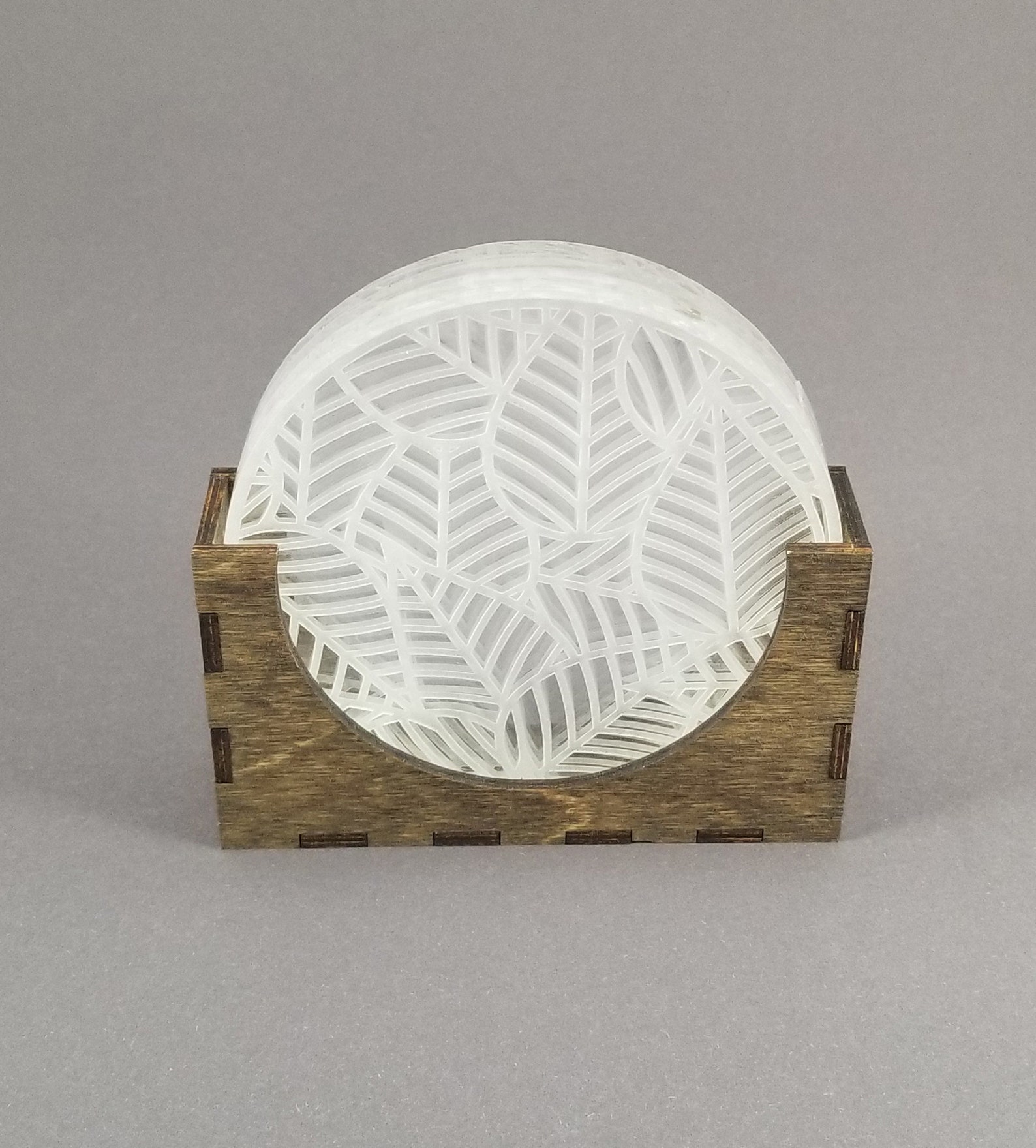 Laser Cut Acrylic Drink/cup Coasters - Leaf Pattern Design (set of 4 ...