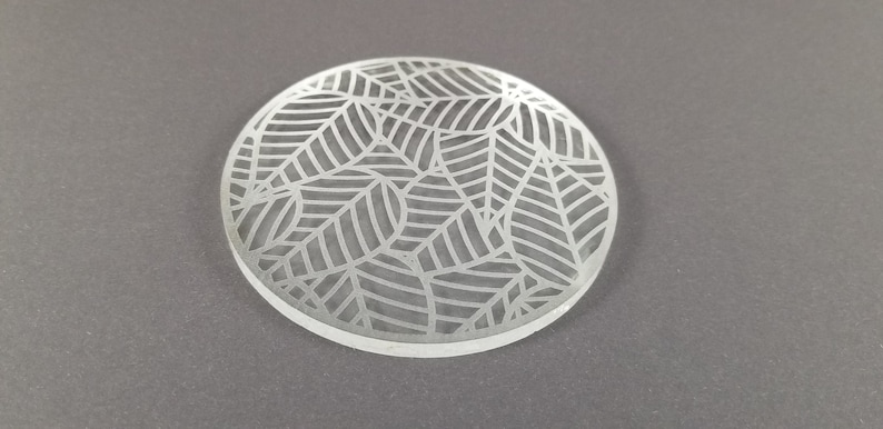 Laser Cut Acrylic Drink/cup Coasters - Leaf Pattern Design (set of 4 ...