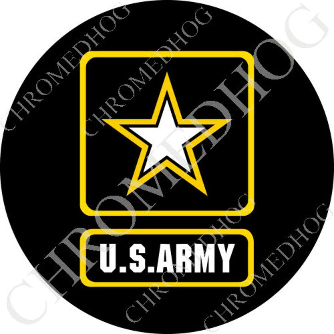 Premium Round Flat Sticker - USA Army Logo Black - You Pick Size 1-5 ...