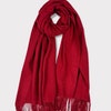 Hand Knit Ruby Red Wool Scarf: Extra Long Winter Loop Shawl - Etsy