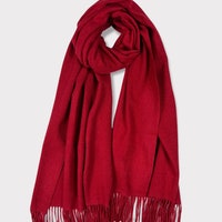 Hand Knit Ruby Red Wool Scarf: Extra Long Winter Loop Shawl - Etsy
