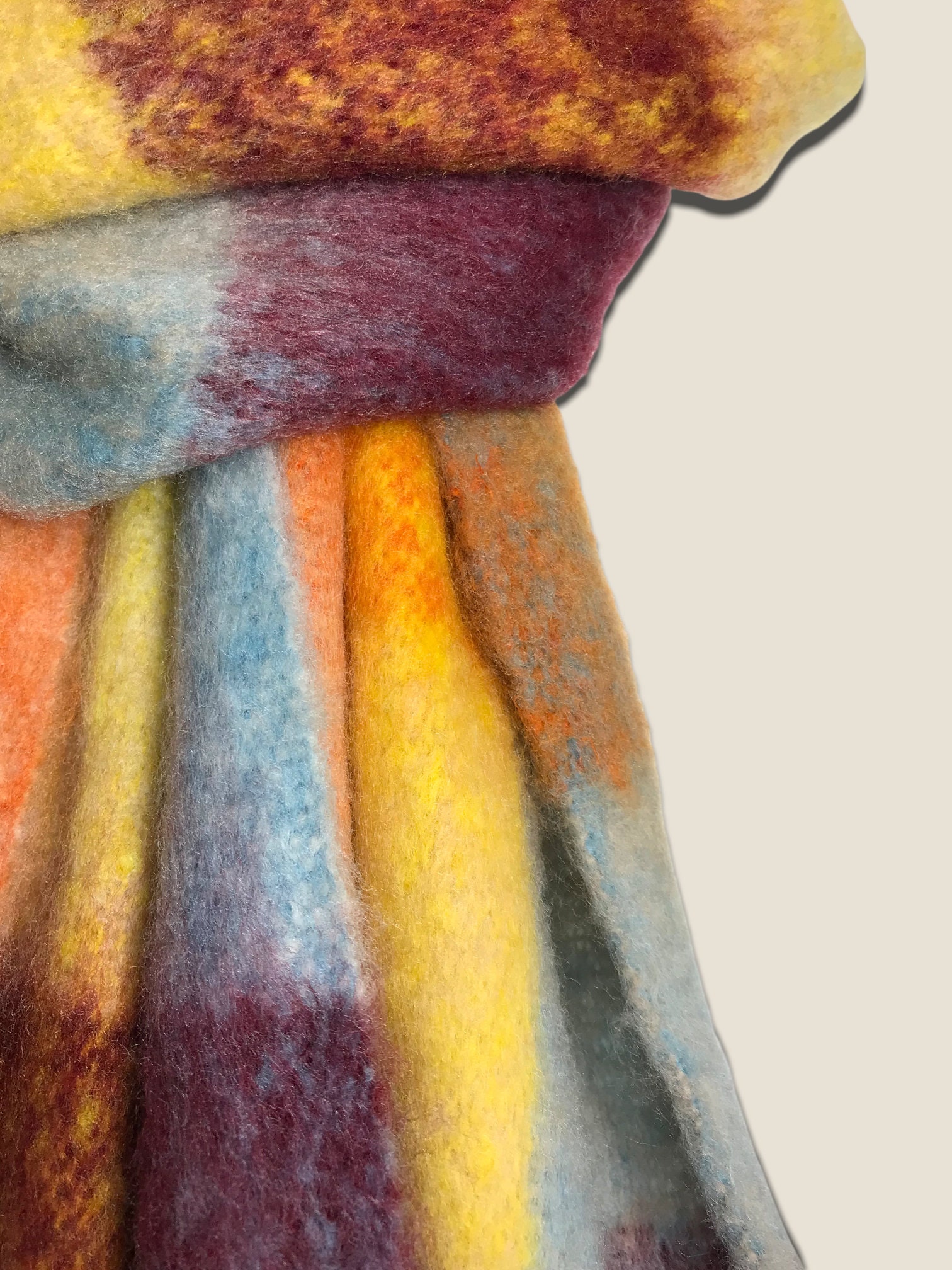 Supersoft Multicheck Fluffy Wool Mix Winter Scarf in Tropical - Etsy UK