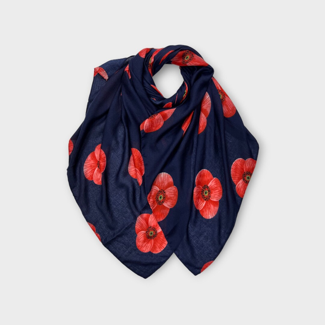 Poppy Printed Scarf Perfect to Wear for Remembrance Day - Etsy