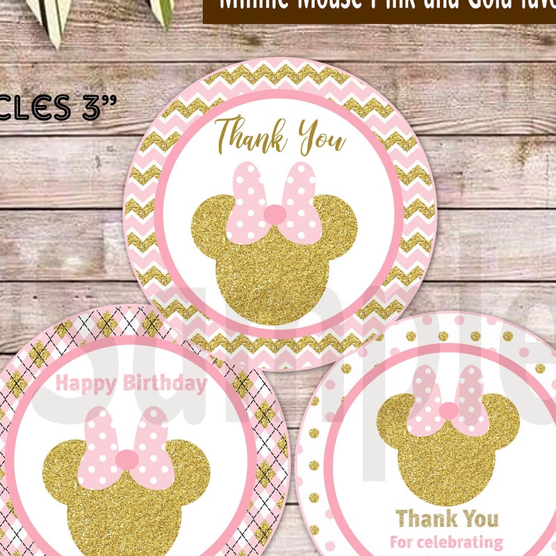Minnie Mouse Pink and Gold - Etsy