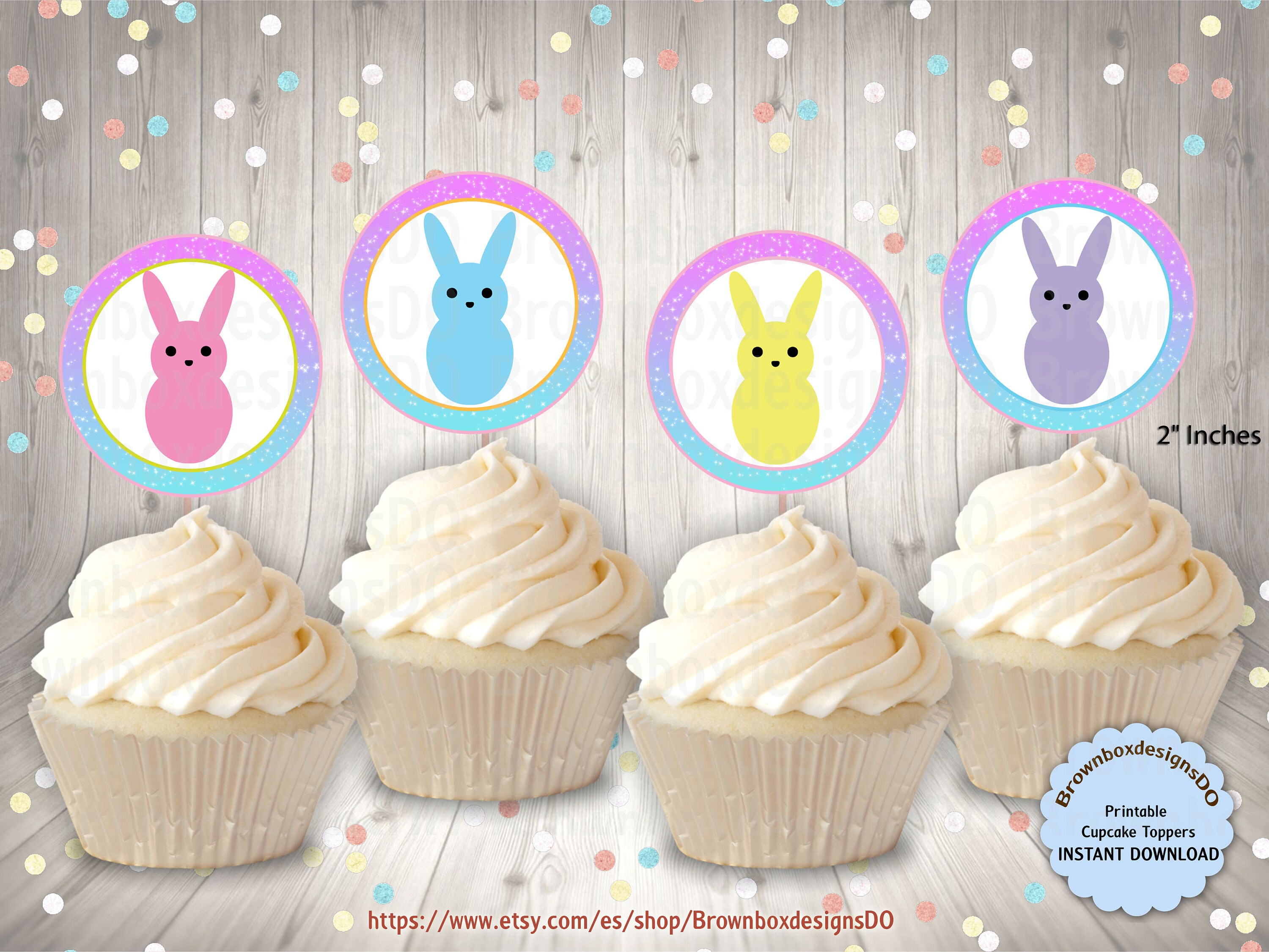 Bunny Peeps Cupcake Toppers, Peeps Labels, Peeps Stickers, Peeps Favor ...
