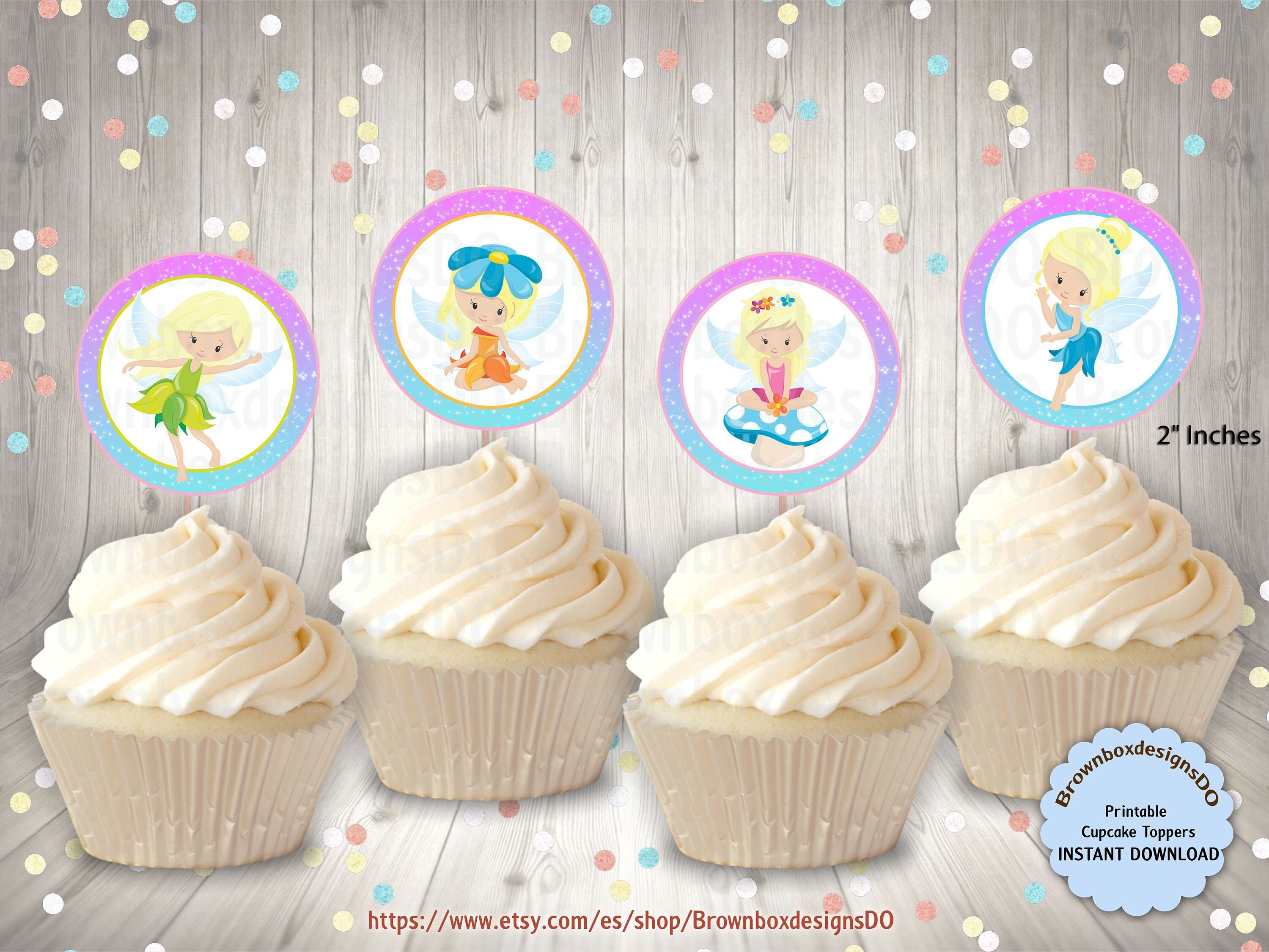 INSTANT DOWNLOAD Fairies Printable Cupcake Toppers Fairies - Etsy