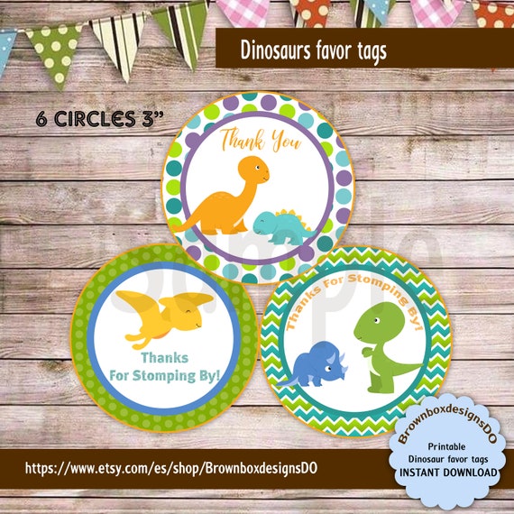 INSTANT DOWNLOAD Favor Tags Dinosaur Goodie Bags Dinosaur | Etsy
