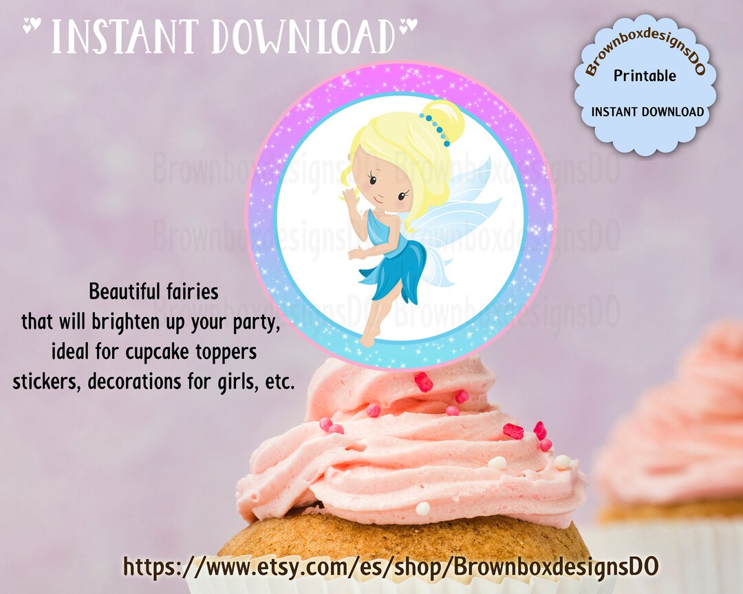 INSTANT DOWNLOAD Fairies Printable Cupcake Toppers Fairies - Etsy