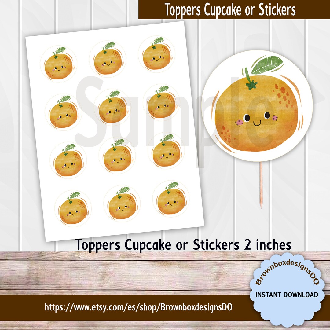 INSTANT DOWNLOAD Citrus Cupcake Toppers Citrus Stickers - Etsy