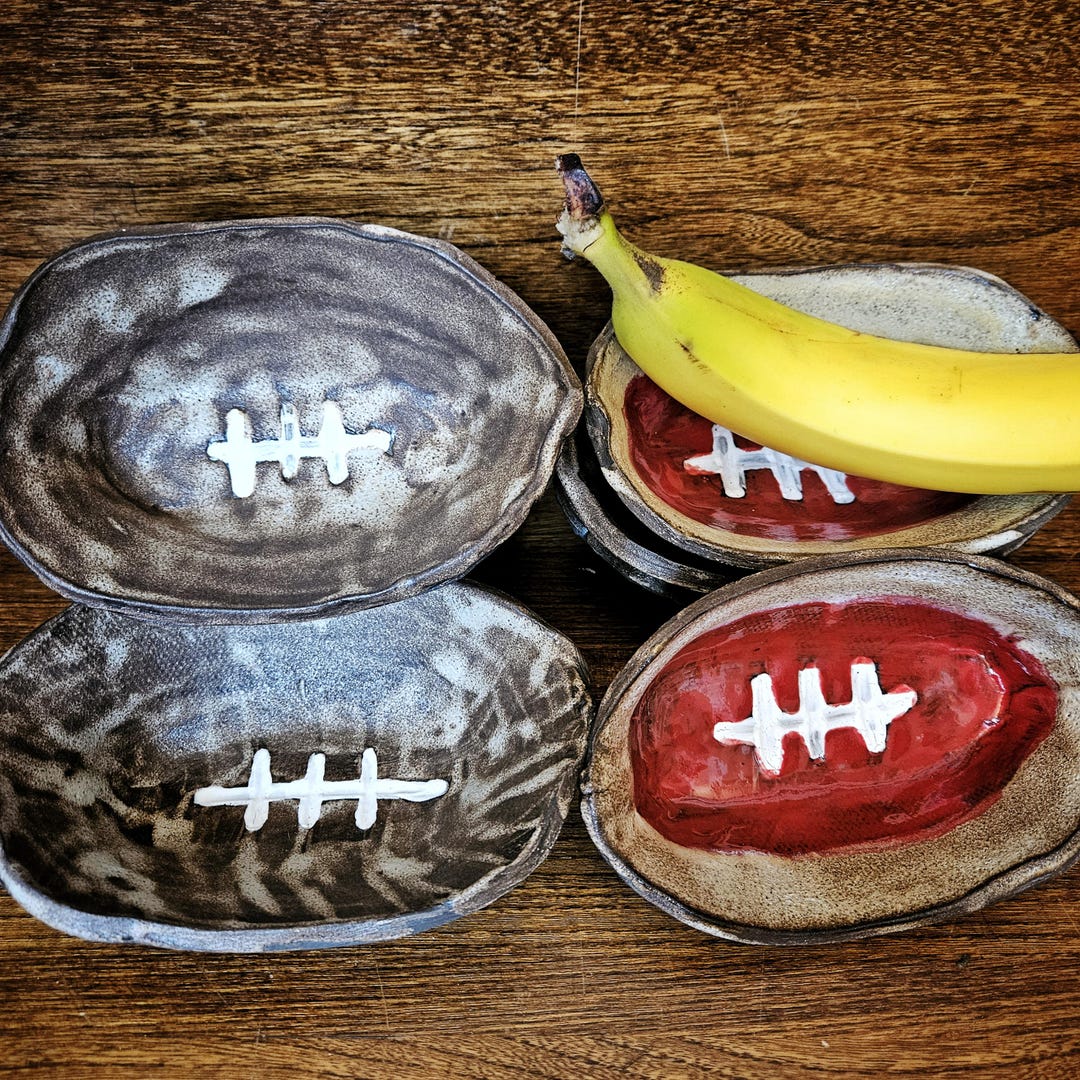 Football Snack Bowl Handmade Pottery - Etsy