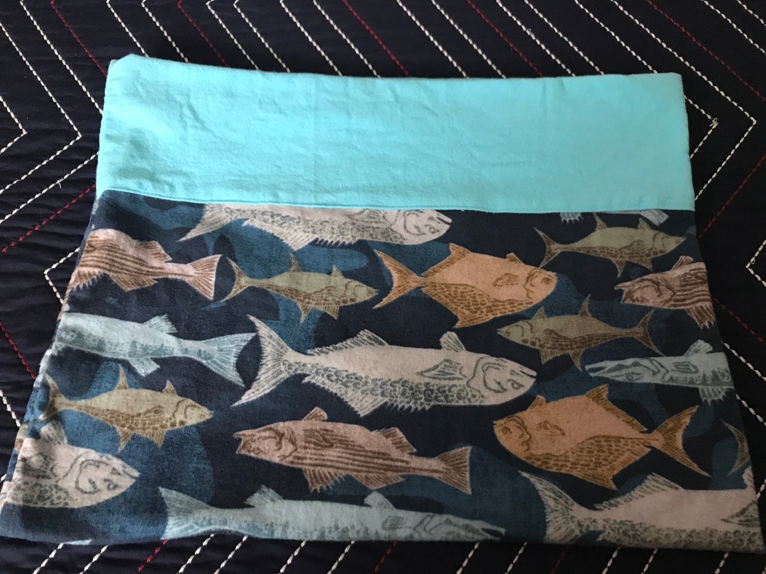 Cute Fish Print Flannel With a Sea Colored Trim Used to Make This Great ...