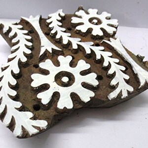 VINTAGE Wooden Hand Carved Textile Printing on Fabric Block / Stamp ...