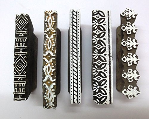 Lot of 5 Indian Wooden Blocks Hand Carved Textile Printing on - Etsy