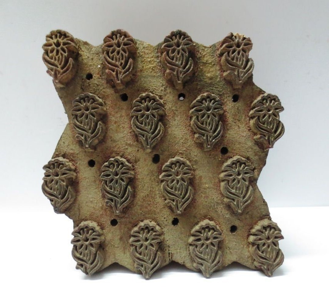 Mughal Design Wooden Stamps Hand Carved Textile Printing on Fabric ...