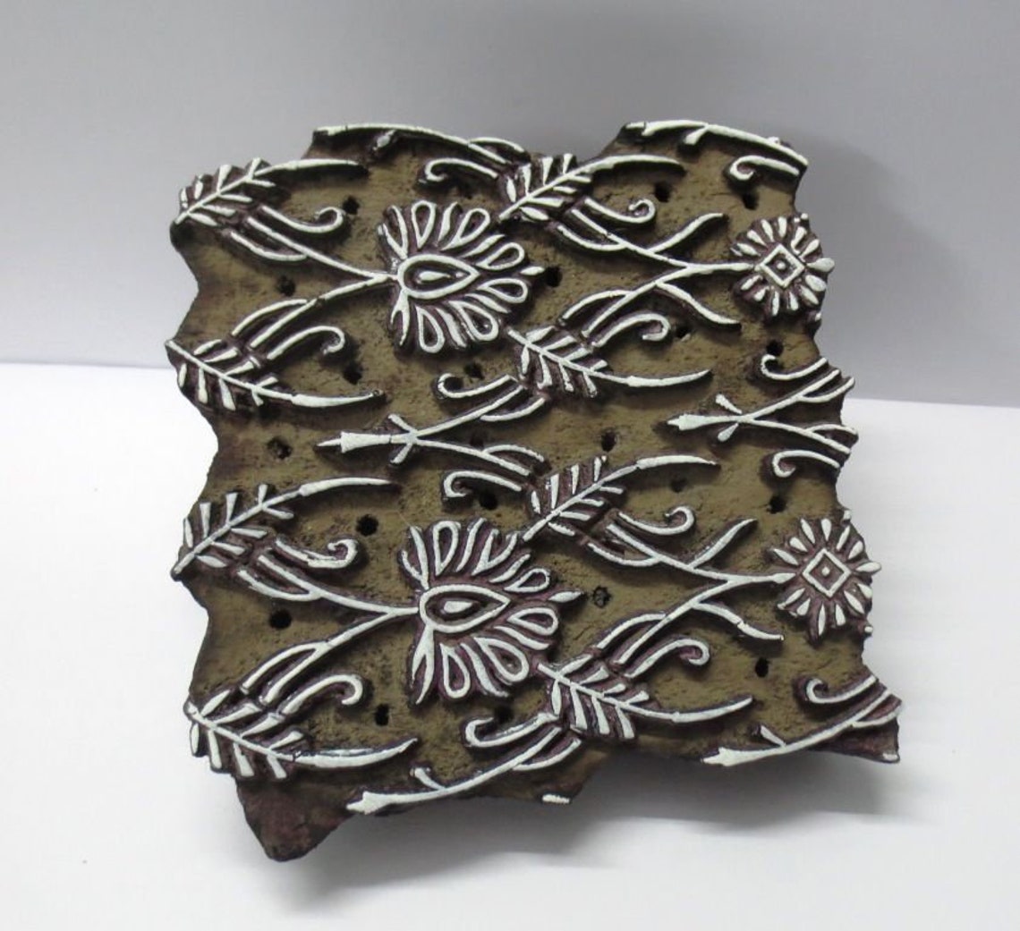 Buy Indian Wooden Block Design Hand Carved Block Print Wood Stamps ...