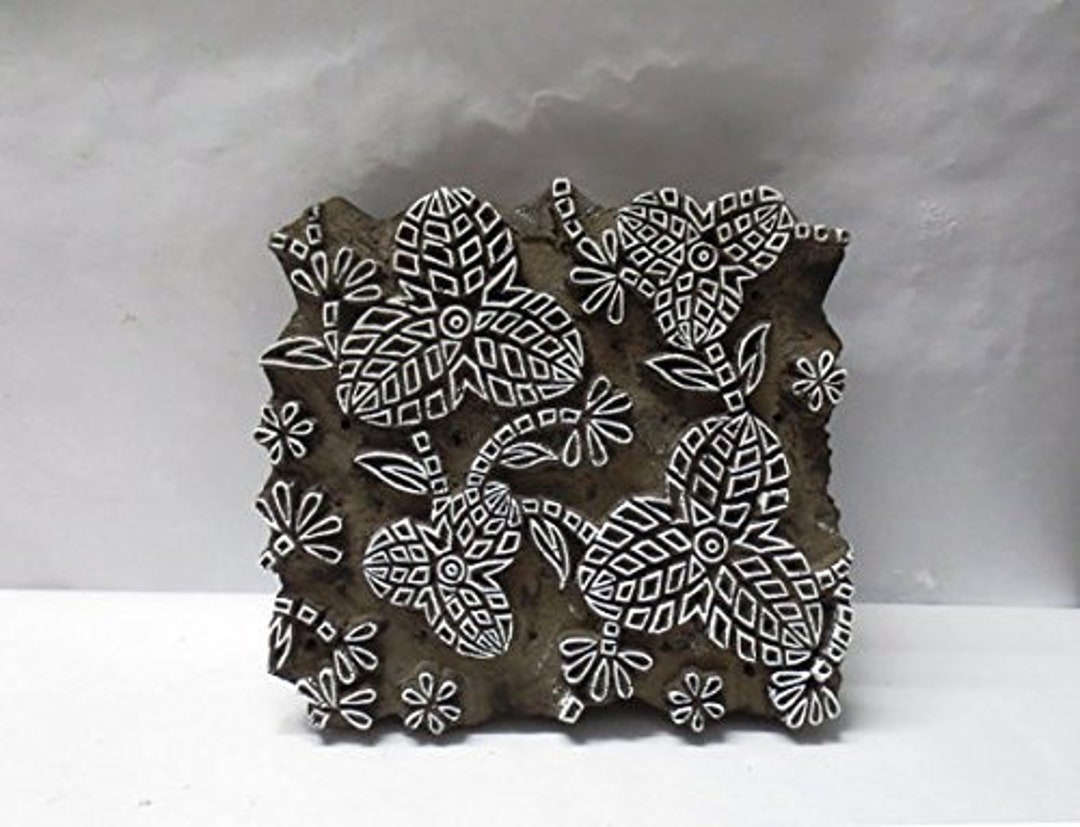Indian Textile Wooden Hand Block Printing Stamp DYI Rare Collectible ...