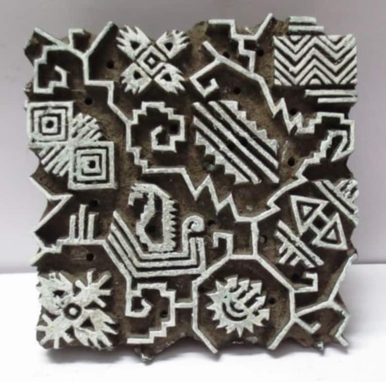 Folk Art Hand Carved Wooden Printing Blocks Wooden Printing Stamps ...