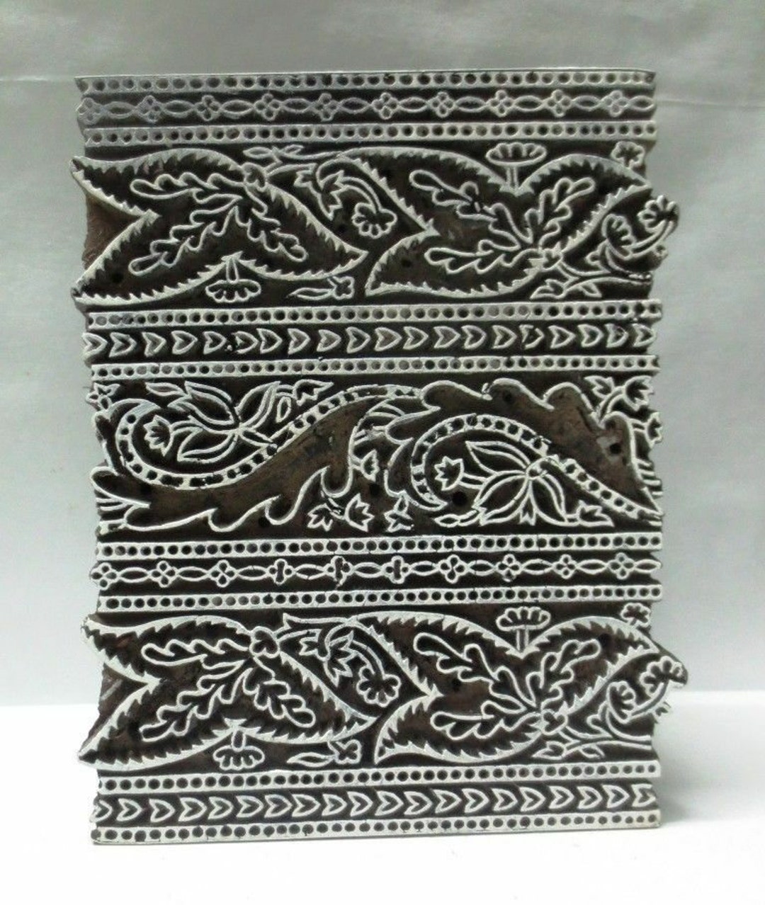 Vintage Large Wooden Hand Carved Textile Printing on Fabric Block ...
