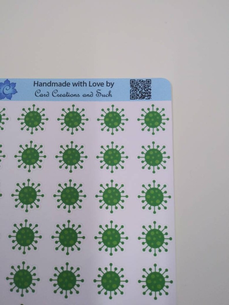 Virus Germ Sticker Sheet, Envelope Seals, Stocking Stuffers, Gift for ...