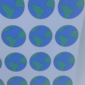 Earth Sticker Sheet, Teacher Gift, Back to School, Envelope Seals, Gift ...